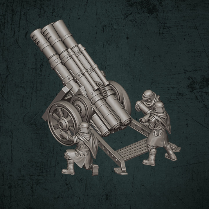 3D Printable Trench Devil Quad Cannon Set by Quartermaster3D