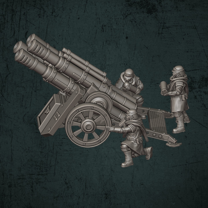 3D Printable Trench Devil Quad Cannon Set by Quartermaster3D