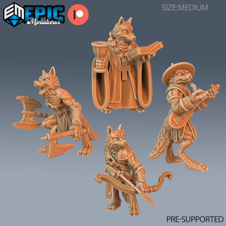 3D Printable Fox Folk Tribe Set / Feline Humanoid / Catfolk Warrior ...