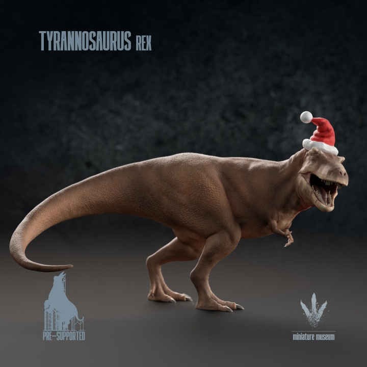 3D Printable Tyrannosaurus Rex : Merry Christmas by Miniature Museum