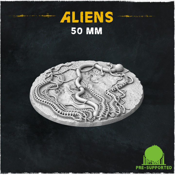3D Printable Aliens (Big Set) - Wargame Bases & Toppers 2.0 by Zabavka ...