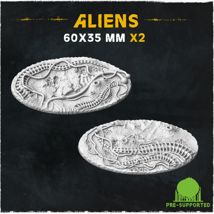 3D Printable Aliens (Big Set) - Wargame Bases & Toppers 2.0 by Zabavka ...