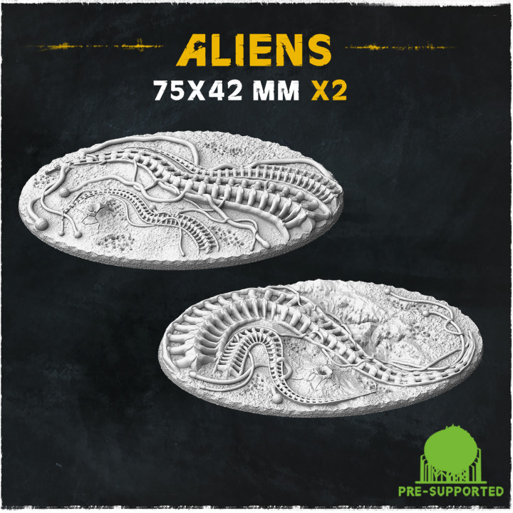 3D Printable Aliens (Big Set) - Wargame Bases & Toppers 2.0 by Zabavka ...