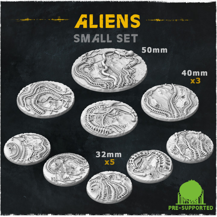 3D Printable Aliens (Small Set) - Wargame Bases & Toppers 2.0 by ...