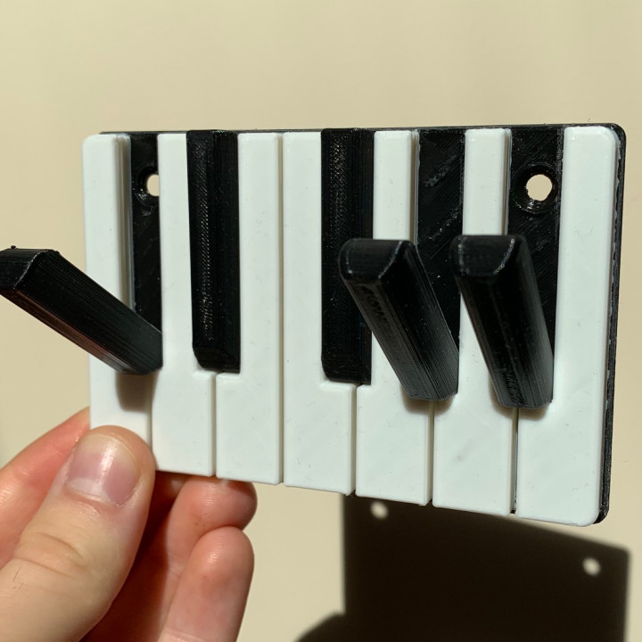 3D Printable Piano Key Hook by Alex Humberstone