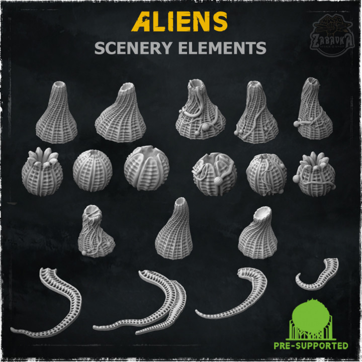 3D Printable Aliens (Scenery Elements) - Wargame Bases & Toppers 2.0 by ...
