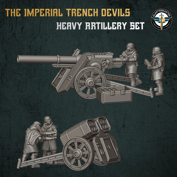 3D Printable Trench Devil Heavy Artillery Set by Quartermaster3D