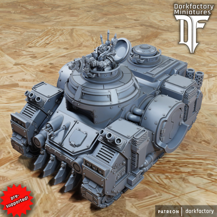 3D Printable Dread Pattern Tank Builder by Dorkfactory Miniatures