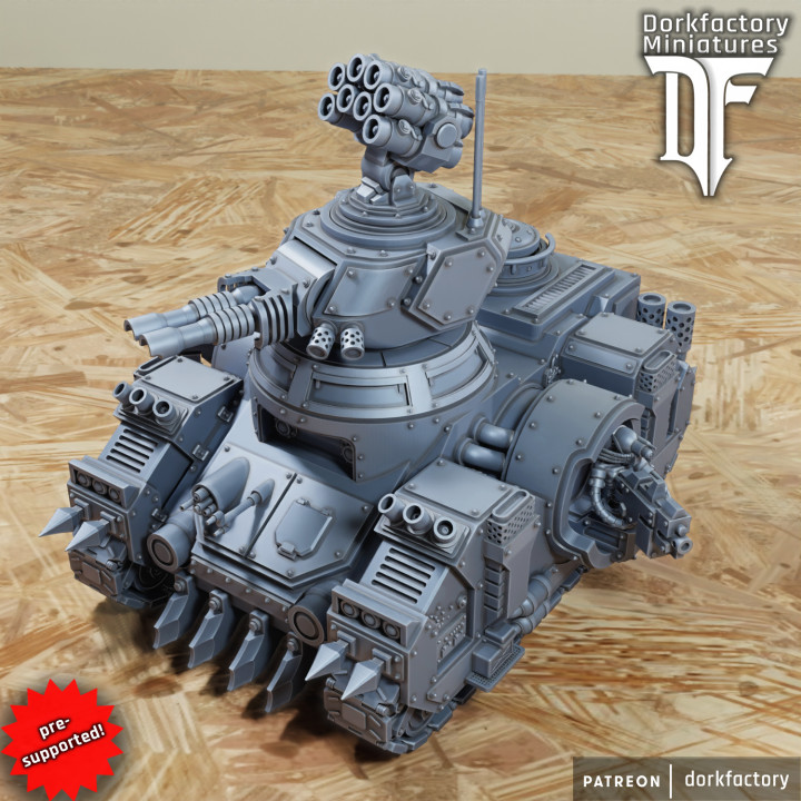 3D Printable Dread Pattern Tank Builder by Dorkfactory Miniatures
