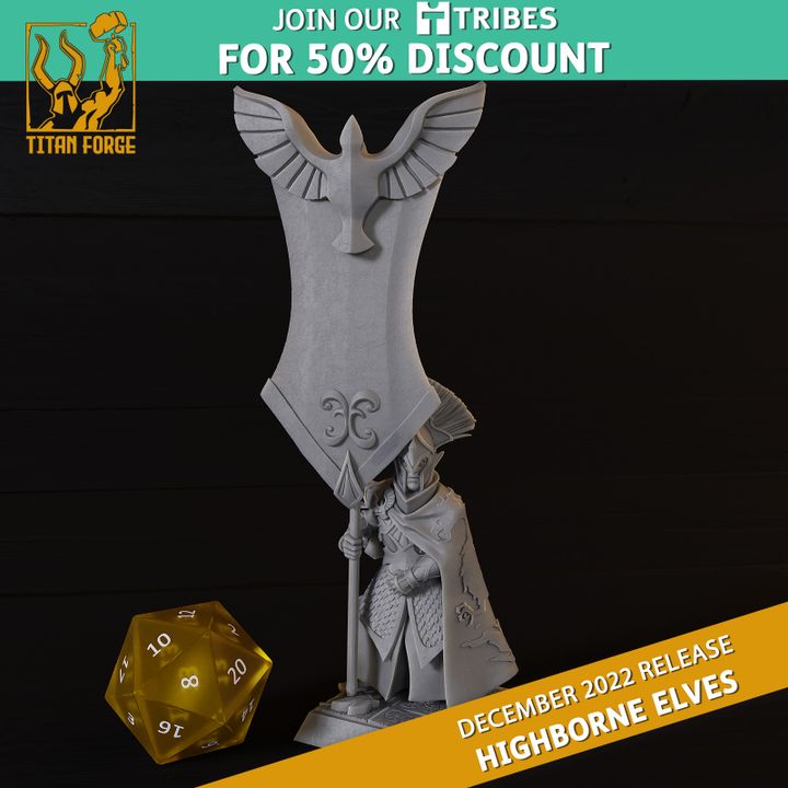 3D Printable Royal Guards - Highborne Elves - Titan Forge Miniatures ...