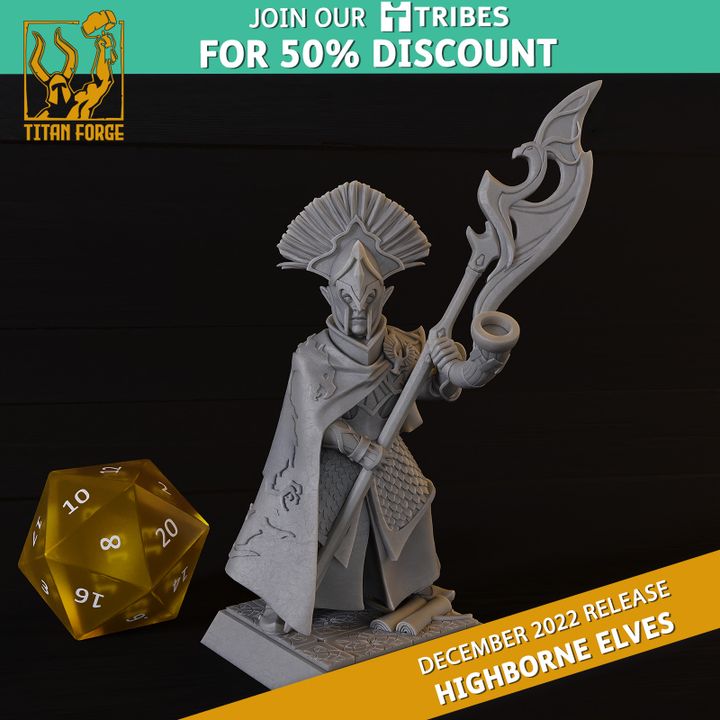 3D Printable Royal Guards - Highborne Elves - Titan Forge Miniatures ...