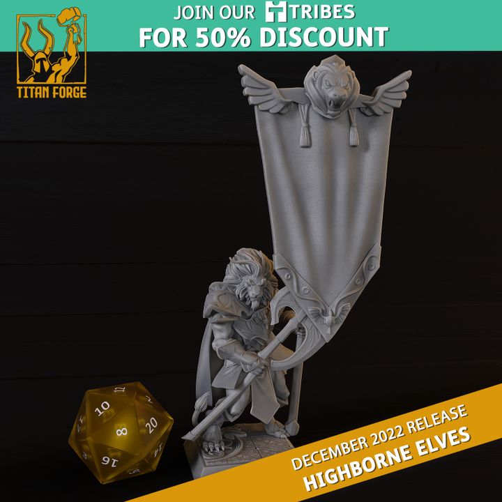 3D Printable Lionhearts - Highborne Elves - Titan Forge Miniatures ...
