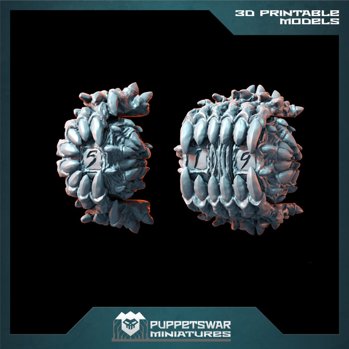3D Printable Monster Counters by Puppetswar Miniatures
