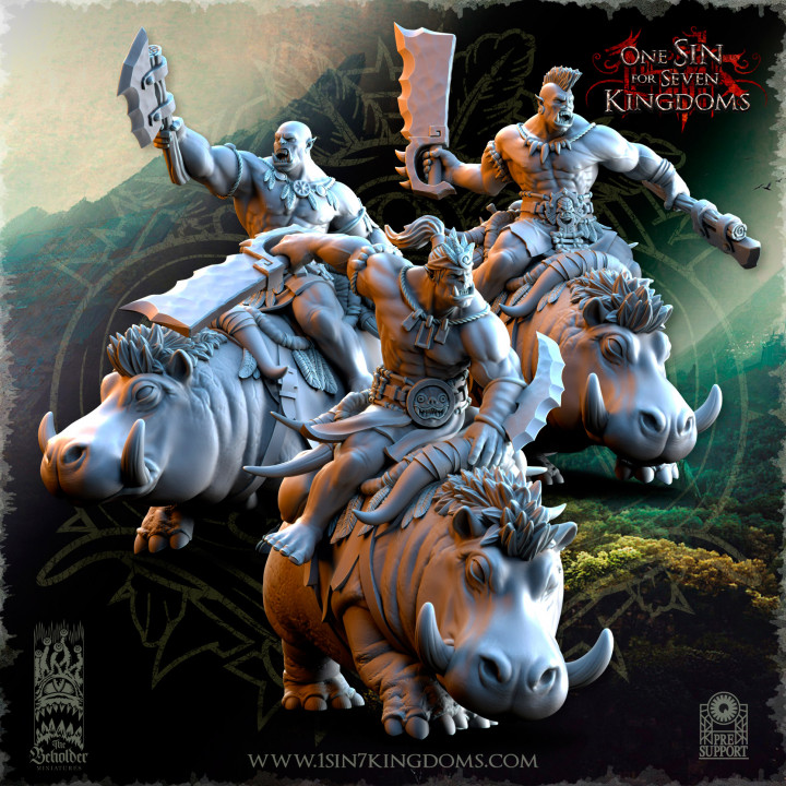 3D Printable Salanaar Orcs Riders by The Beholder Miniatures