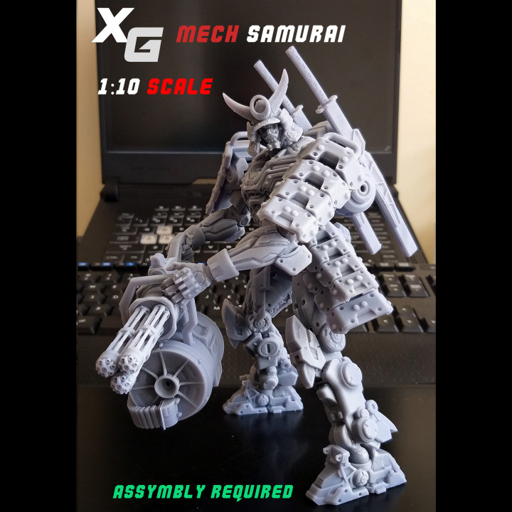 3D Printable Mech Samurai 3D Printable over 170mm by Extra Guy