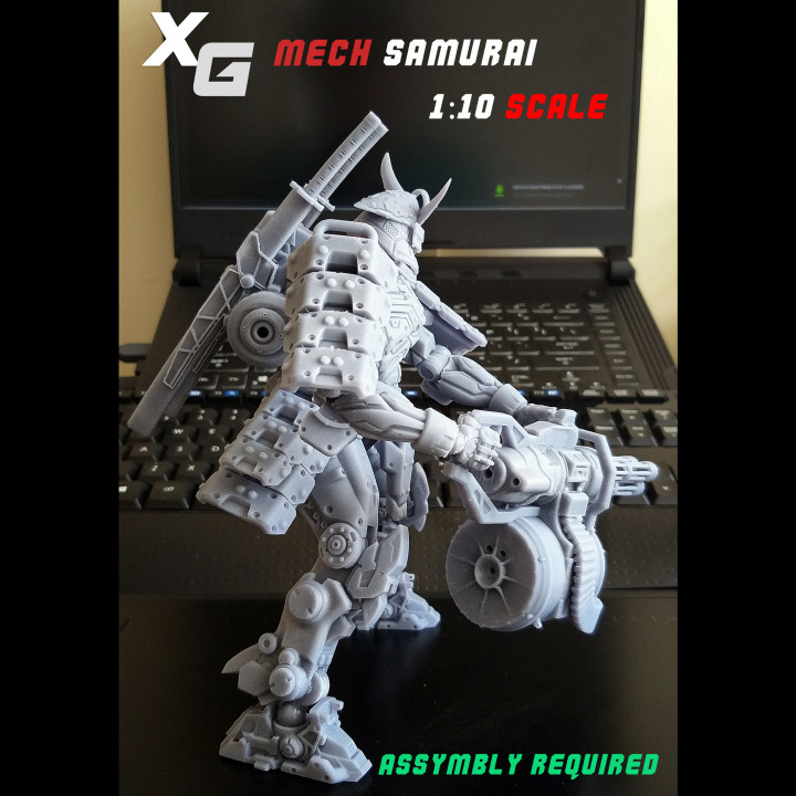 3D Printable Mech Samurai 3D Printable over 170mm by Extra Guy
