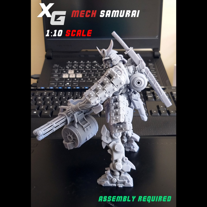 3D Printable Mech Samurai 3D Printable over 170mm by Extra Guy