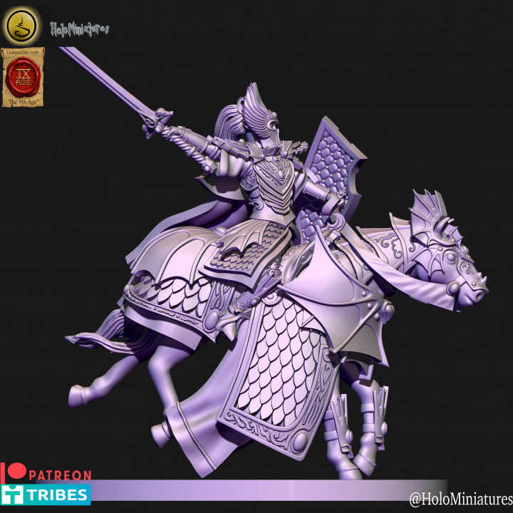 3D Printable High elves knights of ryma champion (elf) by HoloMiniatures