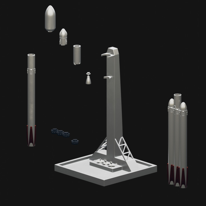 3D Printable Falcon 9 & Heavy Rocket SpaceX by sliceables