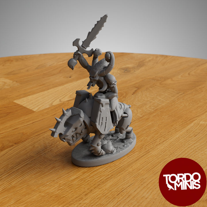 3D Printable Skull God demons: Hero on headbanger beast by Tordo Miniatures