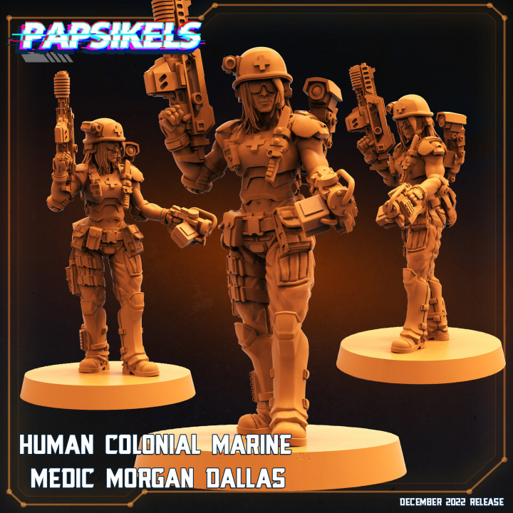 3D Printable HUMAN COLONIAL MARINE MEDIC MORGAN DALLAS by PAPSIKELS ...