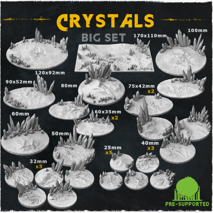 3D Printable Сrystals (Big Set) - Wargame Bases & Toppers 2.0 by ...