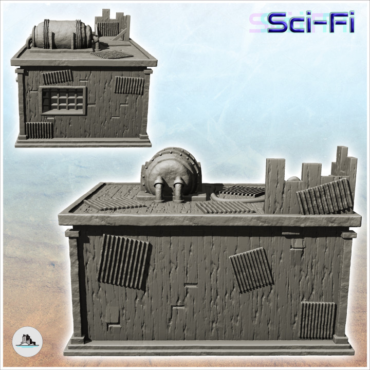 3D Printable House with window and generator on roof (8) - Future Sci ...