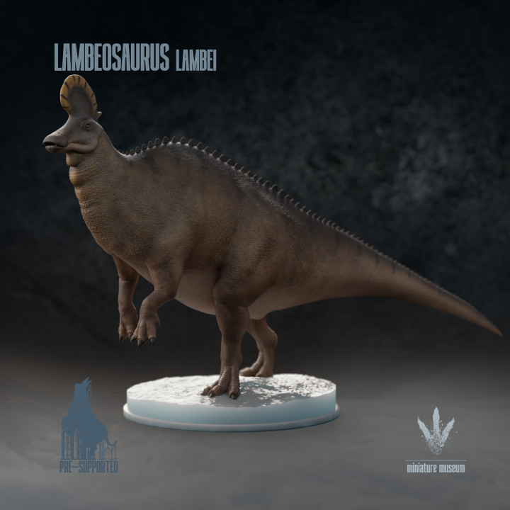 3D Printable Lambeosaurus lambei : Standing by Miniature Museum