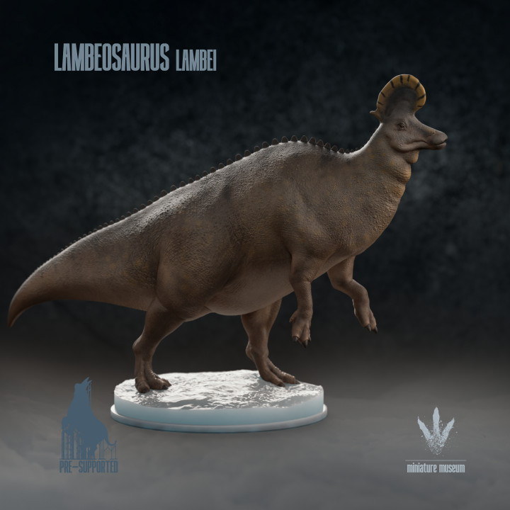 3D Printable Lambeosaurus lambei : Standing by Miniature Museum