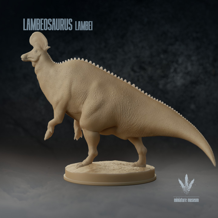 3D Printable Lambeosaurus lambei : Standing by Miniature Museum