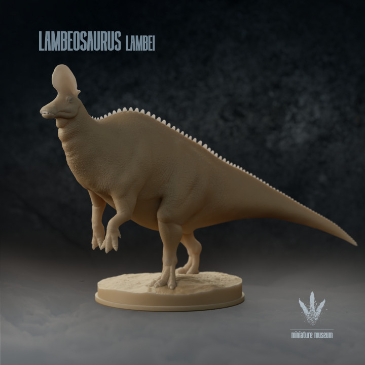 3D Printable Lambeosaurus lambei : Standing by Miniature Museum