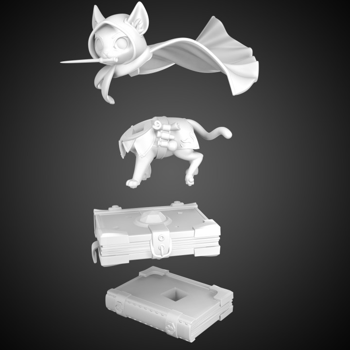 3D Printable Cat wizard by Animals & Creatures Minis