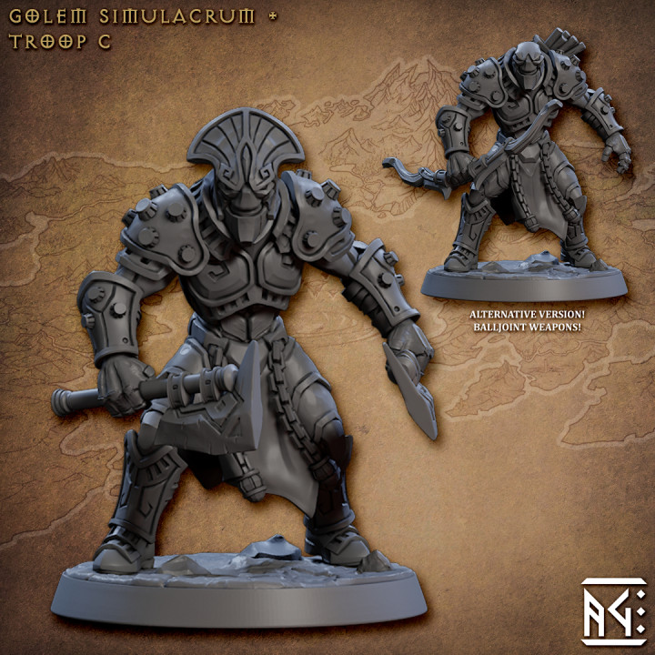 3D Printable Golem Simulacrum Troop - C (Golem Simulacra) by Artisan Guild
