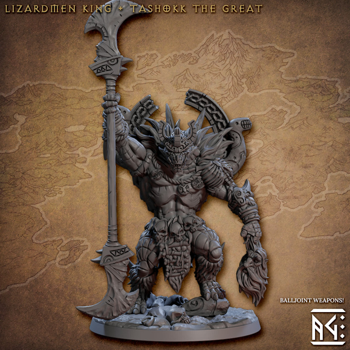 3D Printable Frostheart Lizardmen (Complete Set - 45) by Artisan Guild