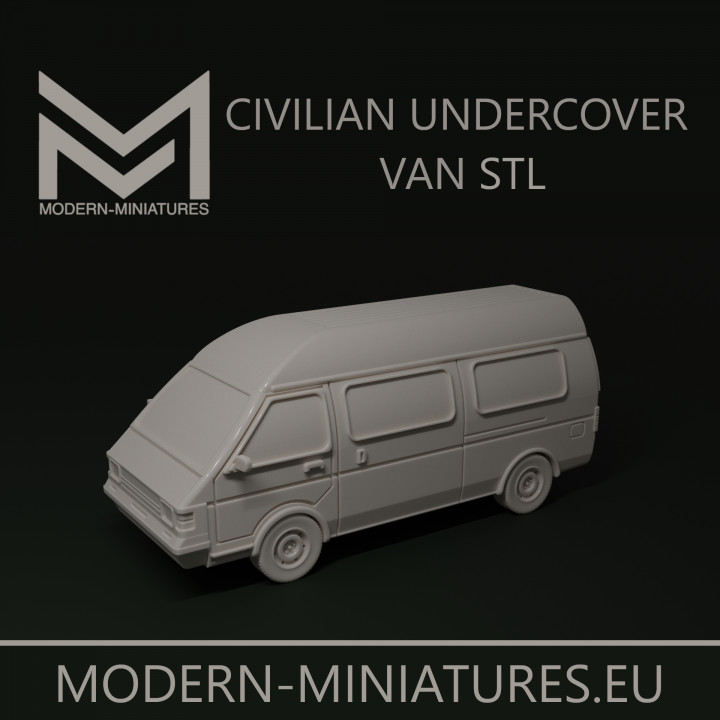 3D Printable Undercover Van / Minivan by Modern-Miniatures.eu