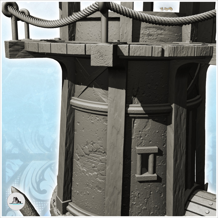 3D Printable Watchtower with walkway and access door (5) - DnD ...