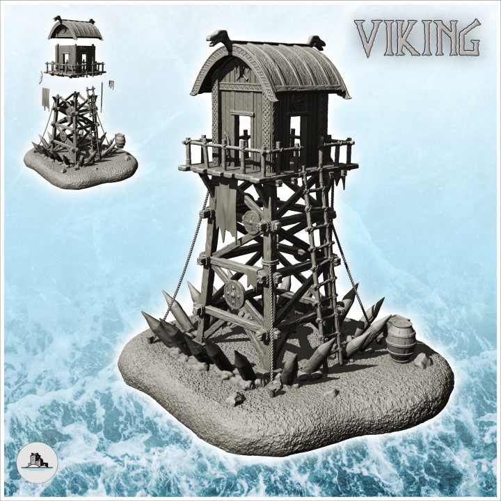 3D Printable Medieval tower with tile roof (9) - DnD Wargaming Medieval ...