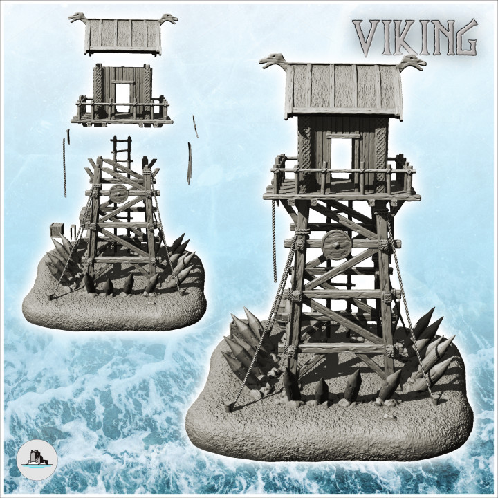 3D Printable Medieval tower with tile roof (9) - DnD Wargaming Medieval ...