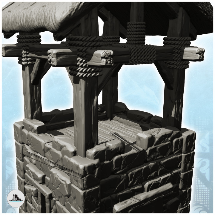 3D Printable Square stone tower with wooden roof and floors (14) - DnD ...