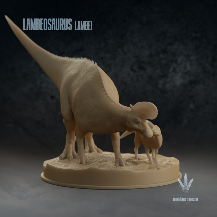 3D Printable Lambeosaurus lambei : Family by Miniature Museum