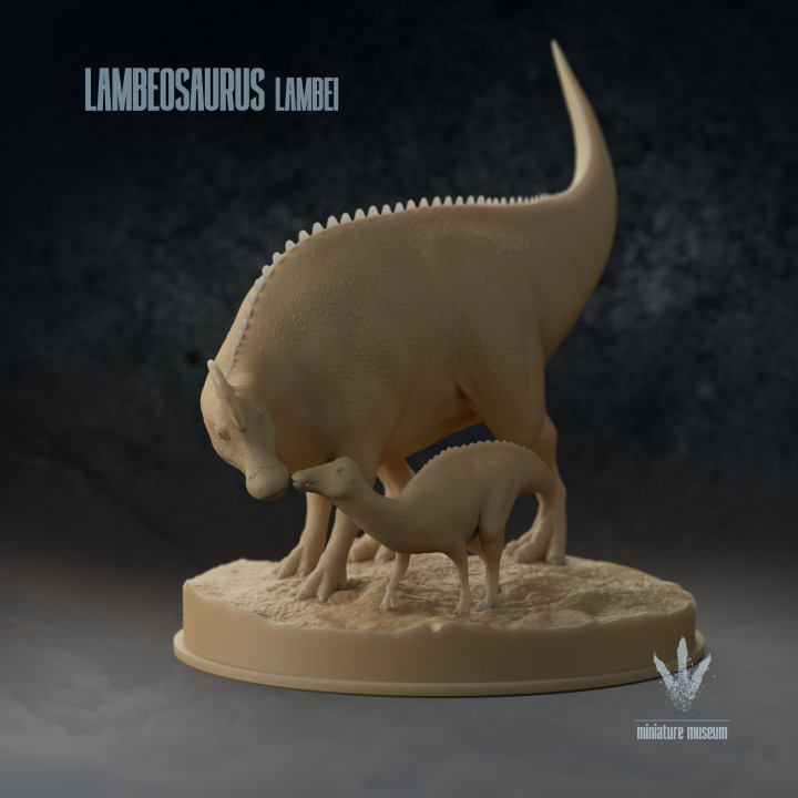 3D Printable Lambeosaurus lambei : Family by Miniature Museum