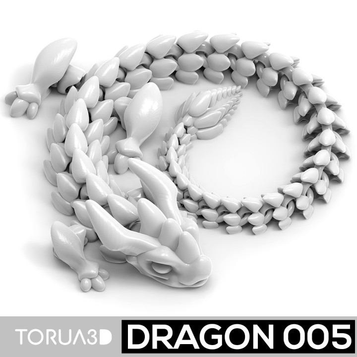 3D Printable ARTICULATED DRAGON #005 by Torua3D