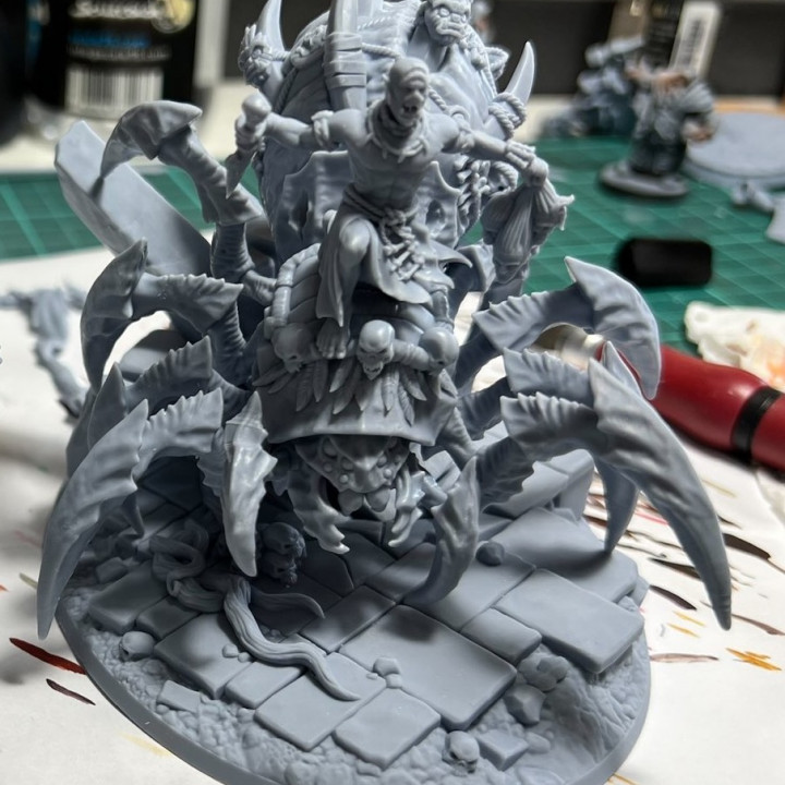3D Printable Salanaar Shaman Spider Rider by The Beholder Miniatures