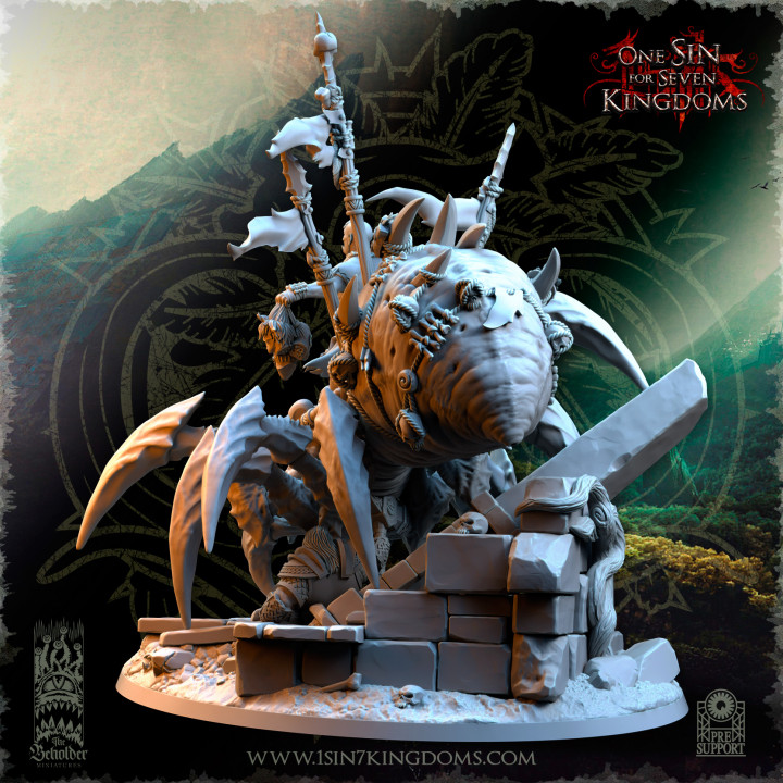 3D Printable Salanaar Shaman Spider Rider by The Beholder Miniatures