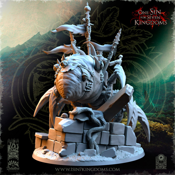 3D Printable Salanaar Shaman Spider Rider by The Beholder Miniatures