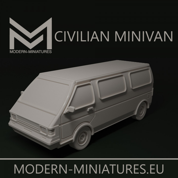 3D Printable Civilian Minivan by Modern-Miniatures.eu