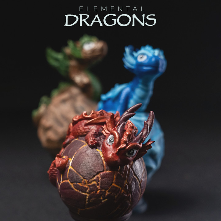 3D Printable Elemental Dragons by Stlflix
