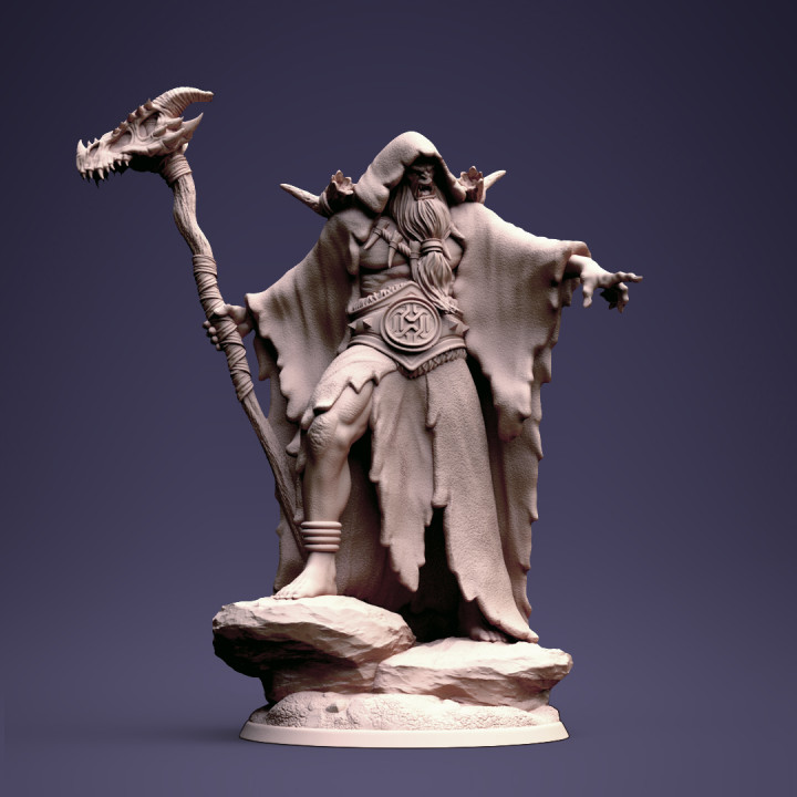 3D Printable Orc shaman by clynche art