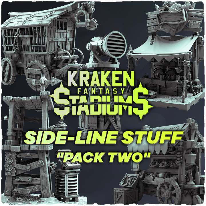3D Printable SIDE-LINE STUFF "PACK TWO" by Kraken 3D Studios