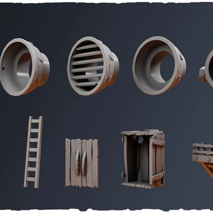 3D Printable SIDE-LINE STUFF "PACK THREE" by Kraken 3D Studios